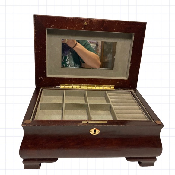 Storage & Organization | Vintage Large Cherrywood Jewelry Box | Poshmark
